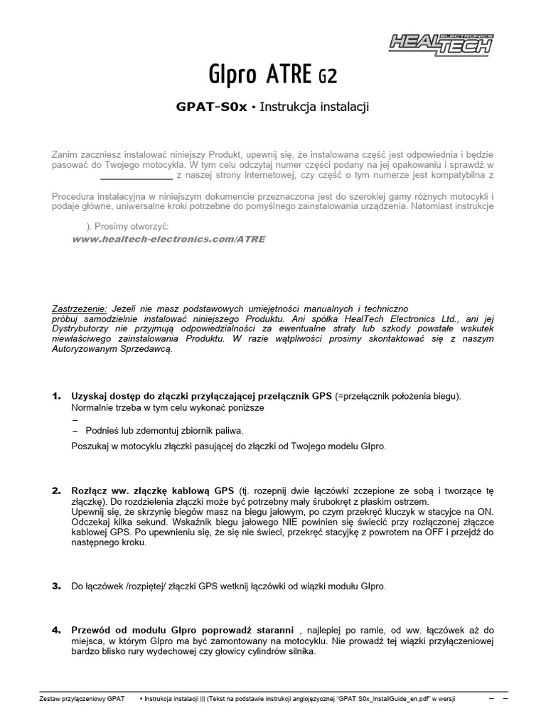 GPAT-S0x - InstallGuide - en PL | PDF