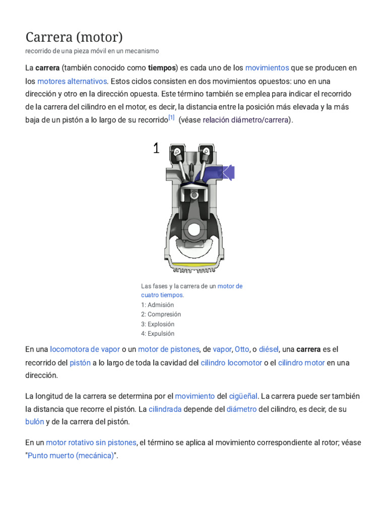 Carrera (Motor) - Wikipedia, La Enciclopedia Libre | PDF | Motor de ...