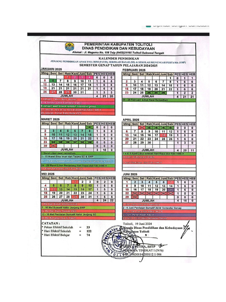 Kalender Pendidikan | PDF
