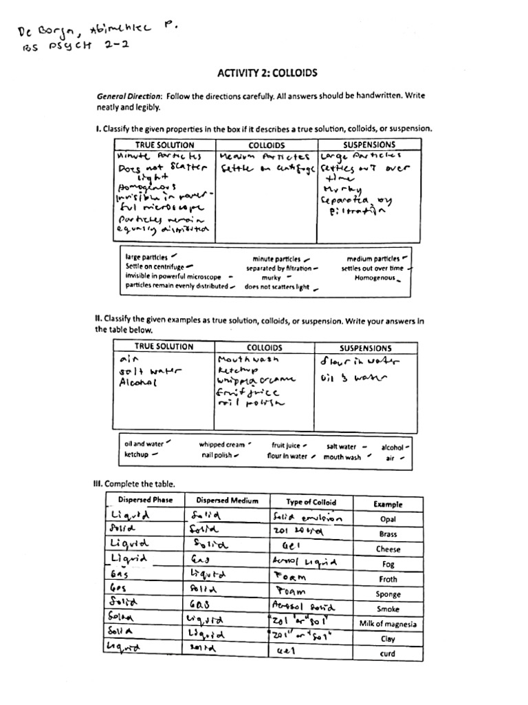 Act 2 Colloids | PDF