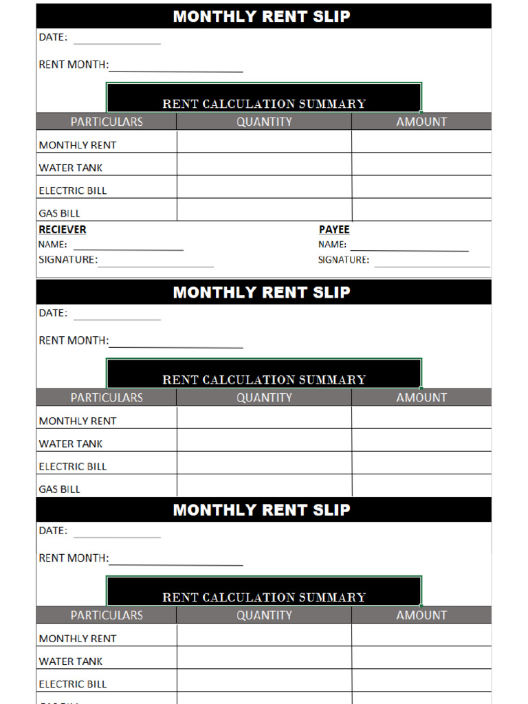 Rent Slip | PDF