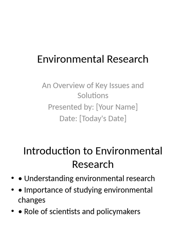 Key Environmental Issues & Solutions | PDF