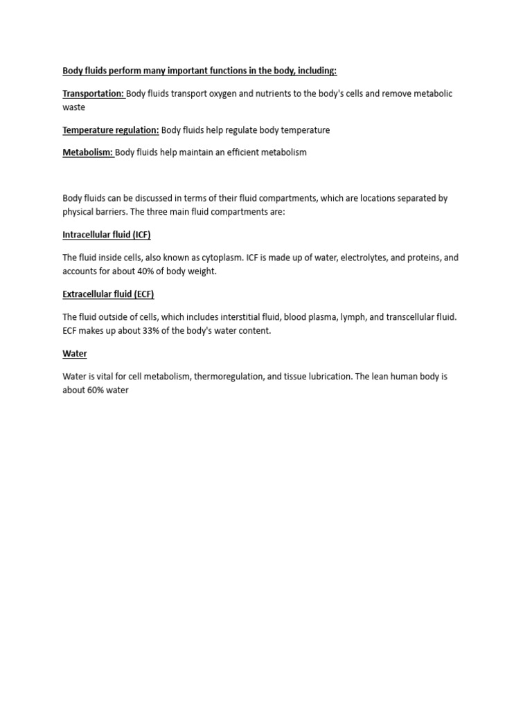 Body Fluid | PDF