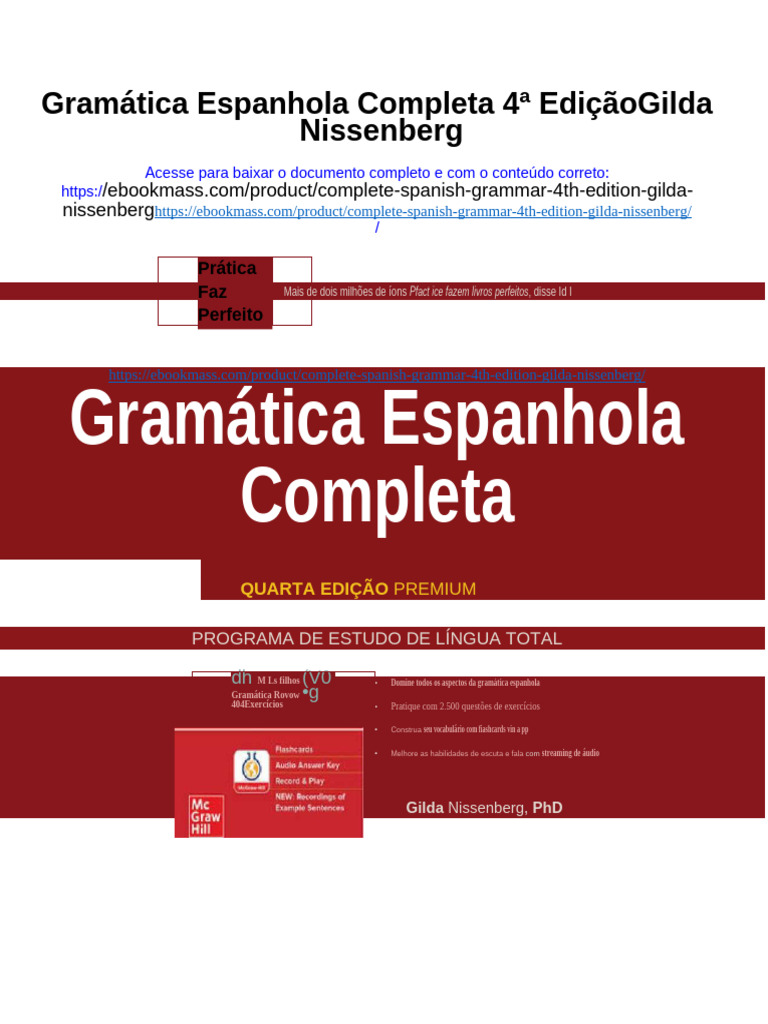 "Gramática Espanhola Completa 4ª Edição Gilda Nissenberg download ...