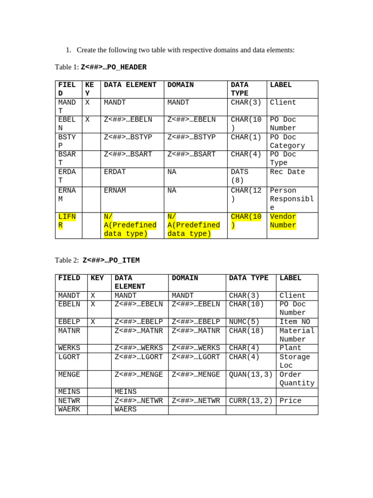 DDIC Exercise 1 | PDF