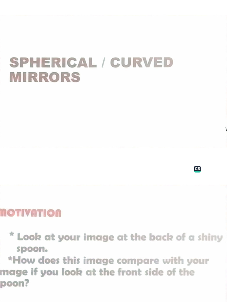 Spherical Curved Mirror | PDF