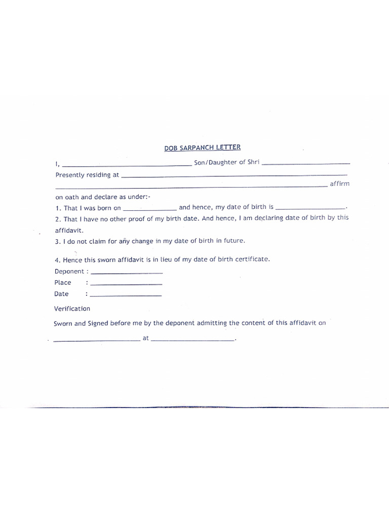 DOB Sarpanch Letter - 1 | PDF
