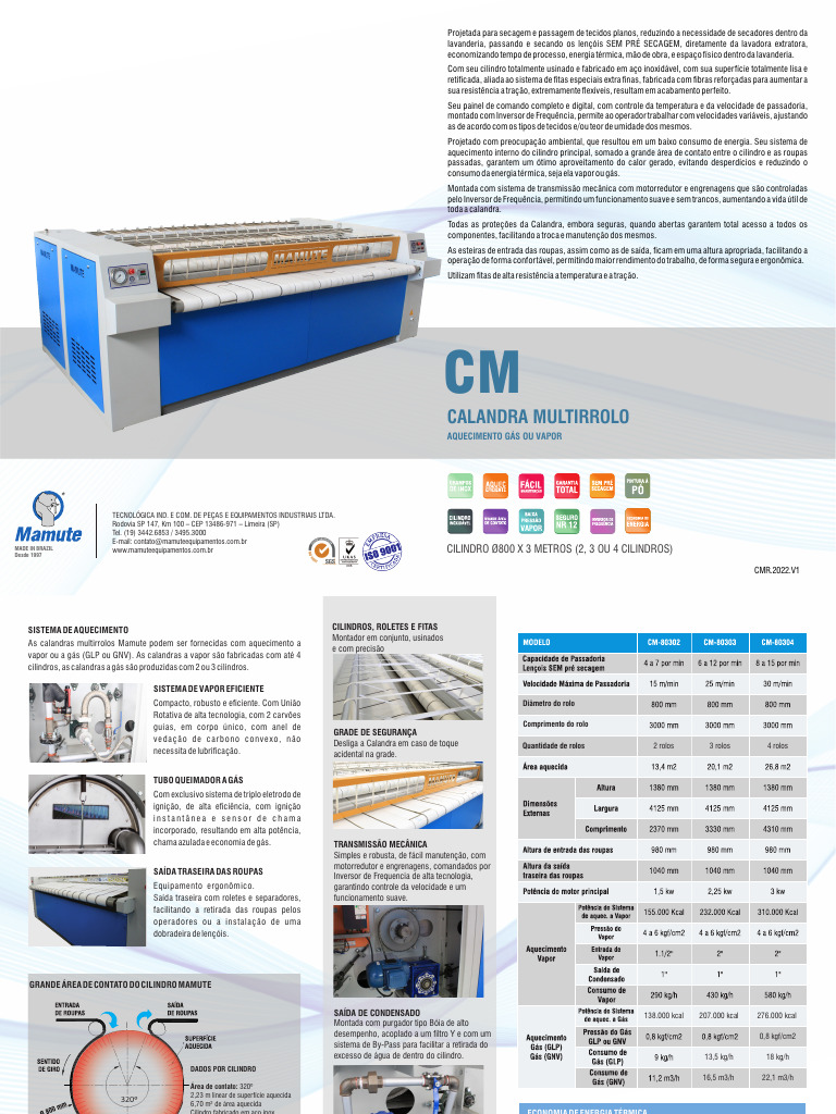 Calandra Multirrolo = CMR-80302 CMR-80303 e CMR-80304 | PDF | Termodinâmica | Temperatura