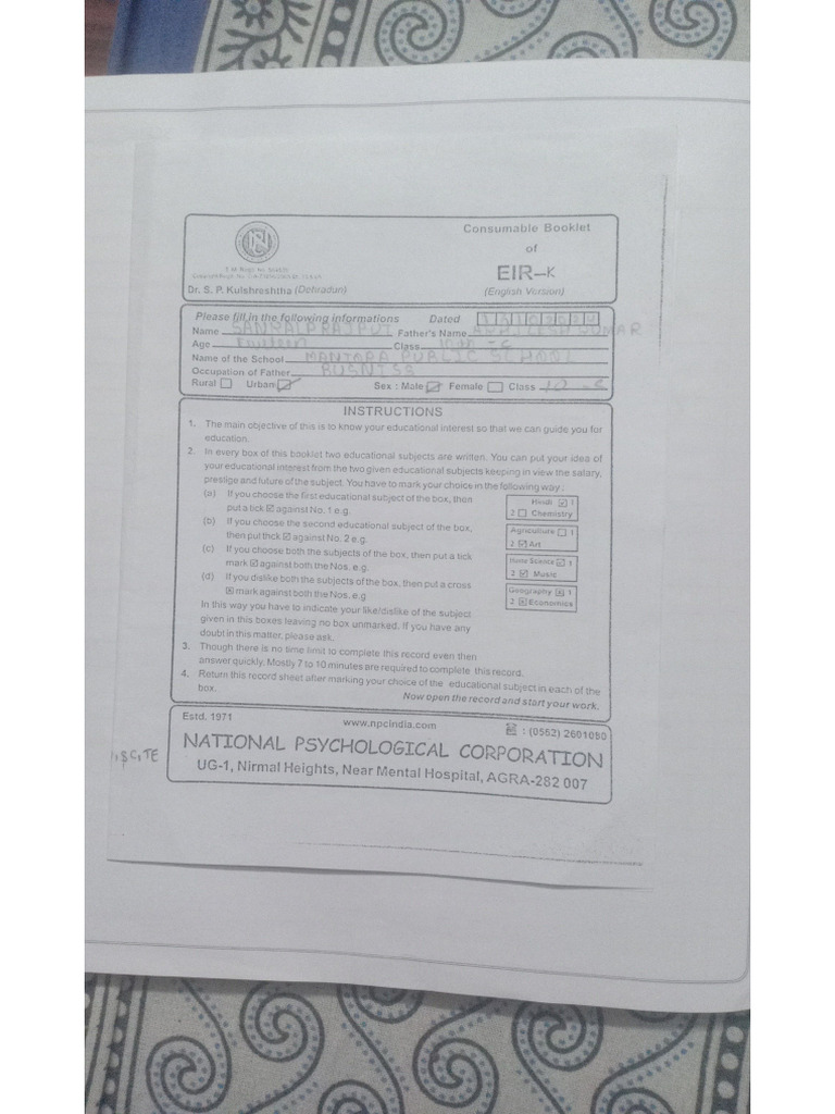 Psychology Lab Manual | PDF