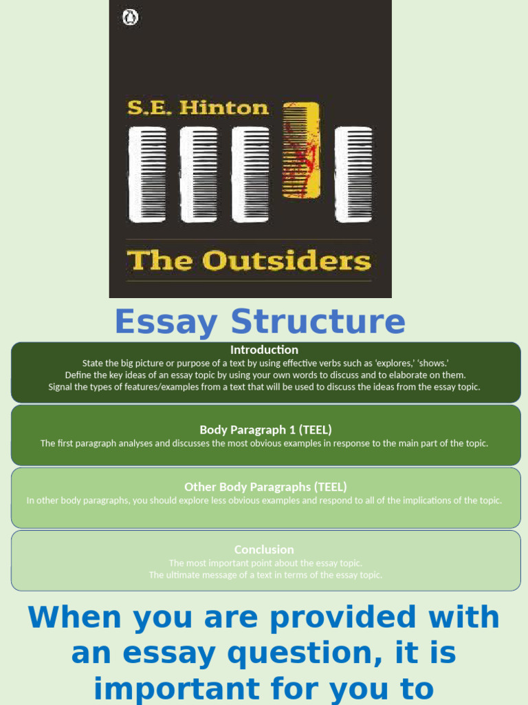 Year 9 The Outsiders Essay Guide | PDF | Essays | Question
