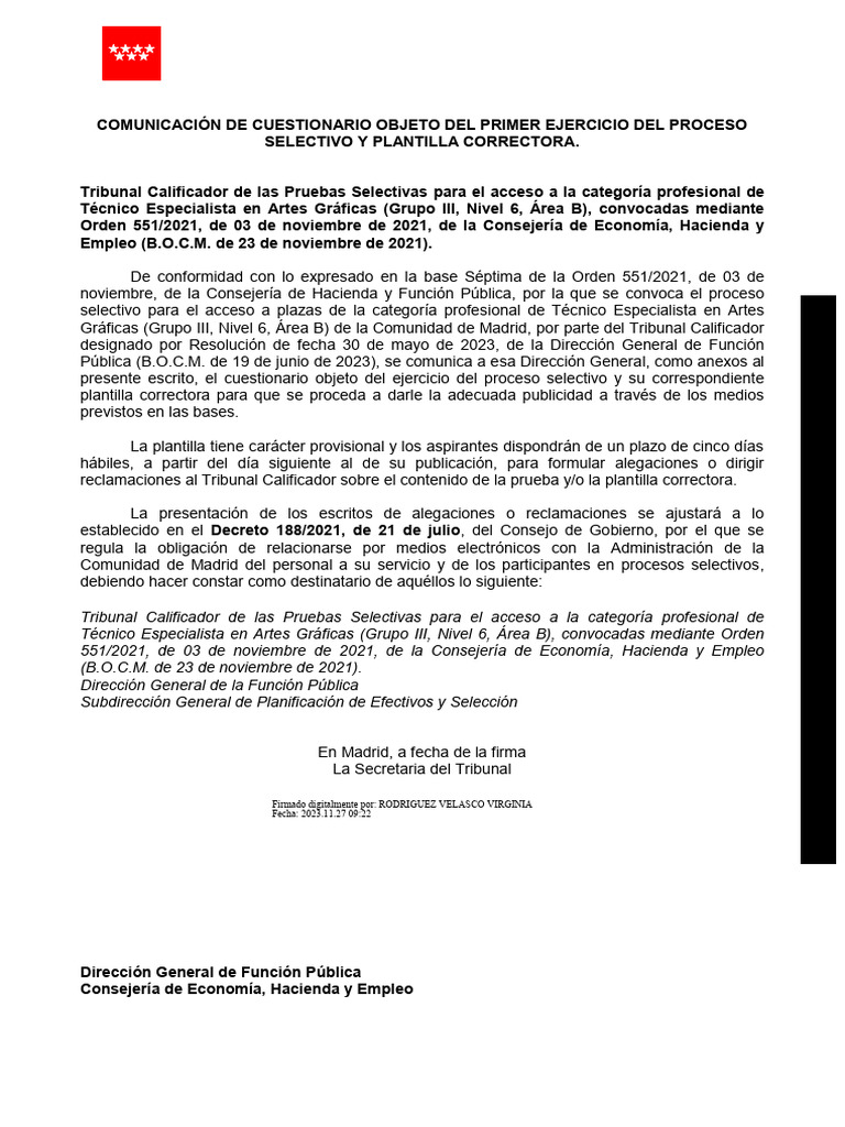 551-2021 Comunic. Cuestionario y Plantilla Correctora | PDF | Impresión | Encuadernación