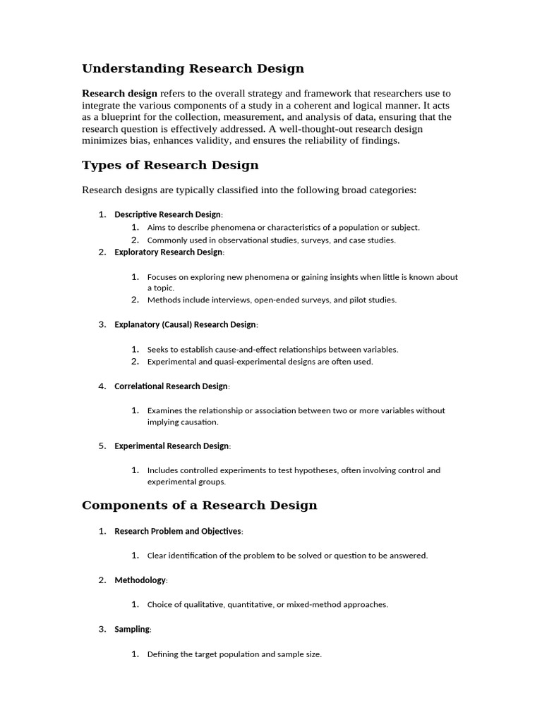 Understanding Research Design | PDF | Research Design | Methodology
