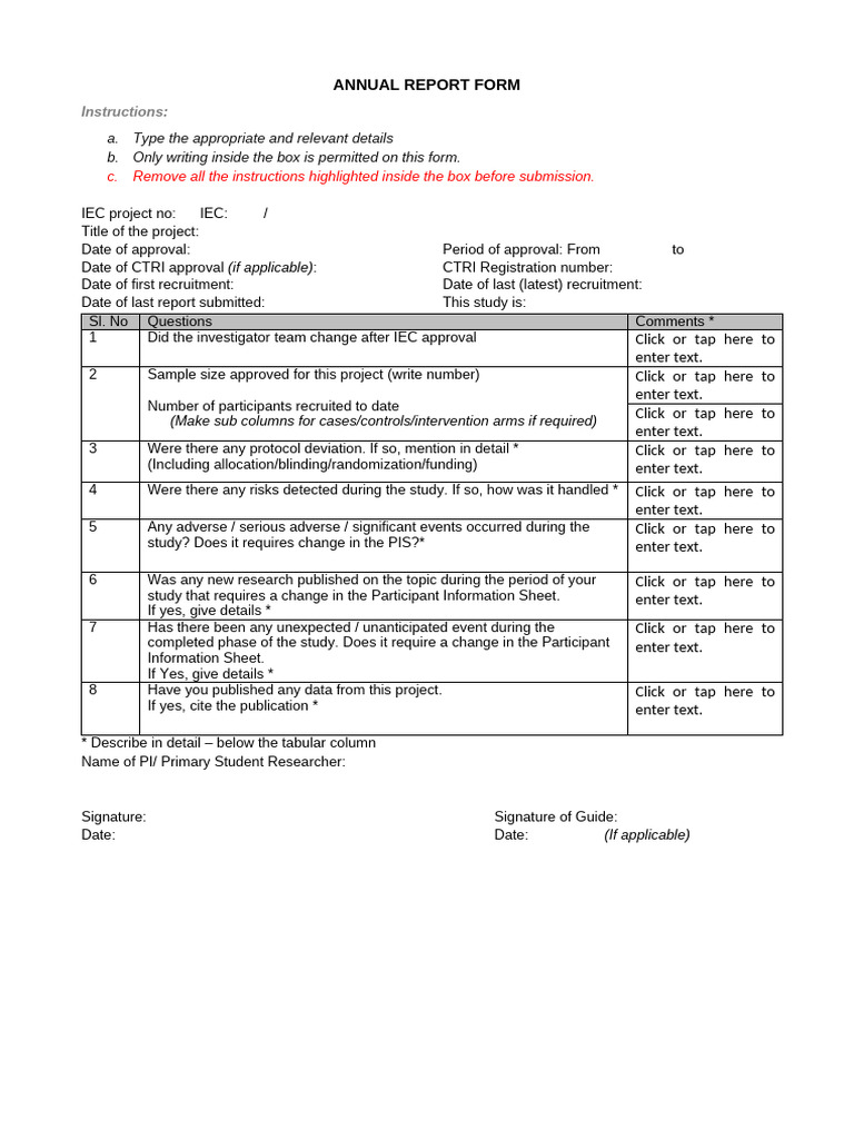 3. Annual Report form | PDF
