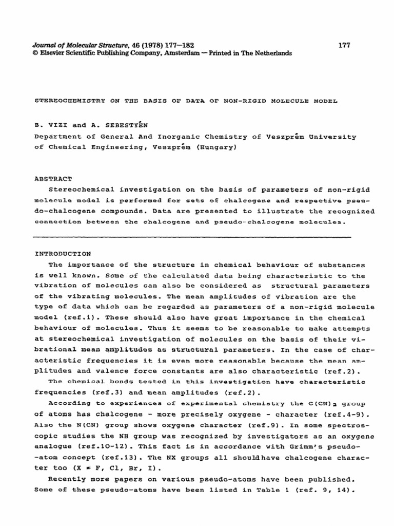 Stereochemistry of Non-Rigid Molecules | PDF | Chemical Compounds ...