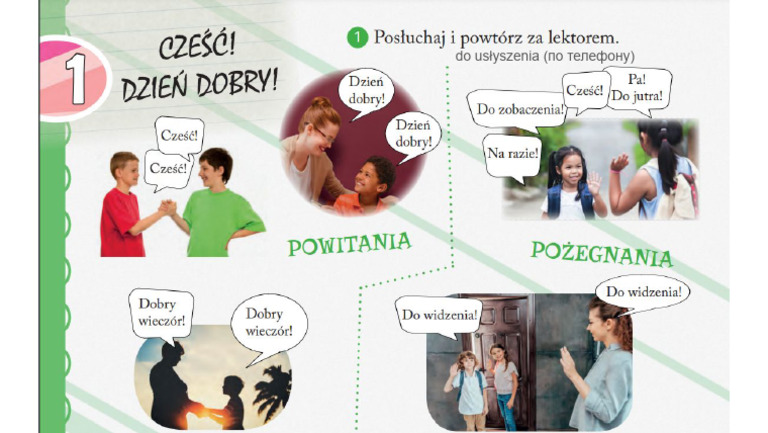A0 Lekcja 2 powitania pozegnania | PDF