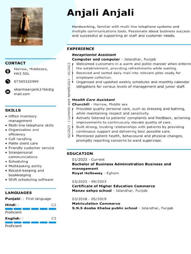 Anjali Anjali CV | PDF