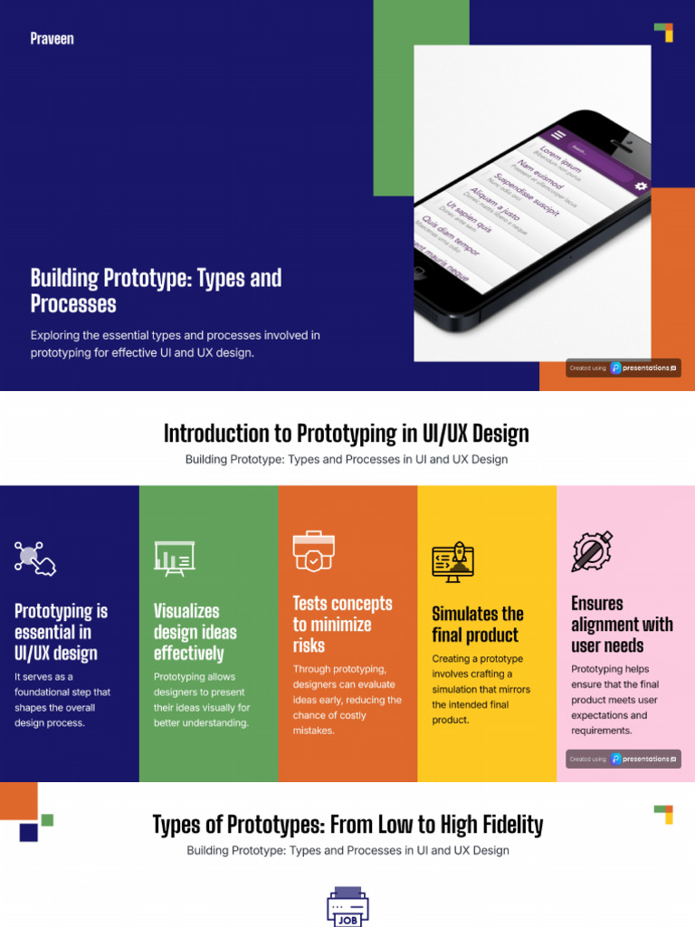 Building Prototype Types and Processes in UI UX Design | PDF