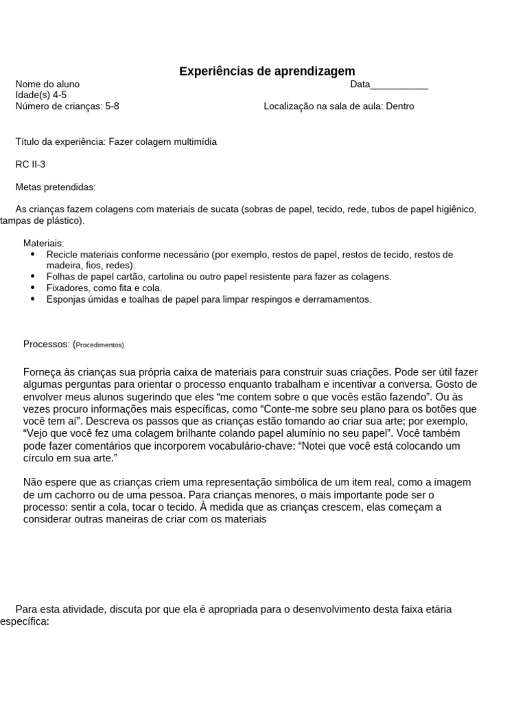 rc ii-3 artes criativas | PDF | Papel