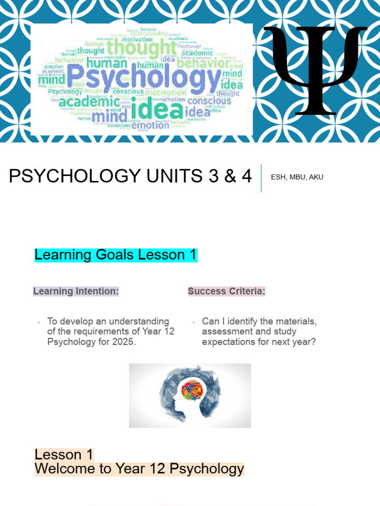 Year 12 Psychology 2025 Overview | PDF | Neuron | Synapse