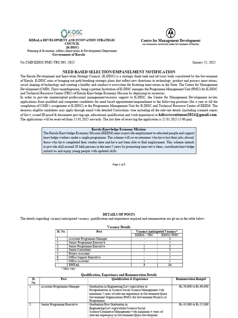Microsoft Word Notification Recru Empanelment PMU TRC | PDF
