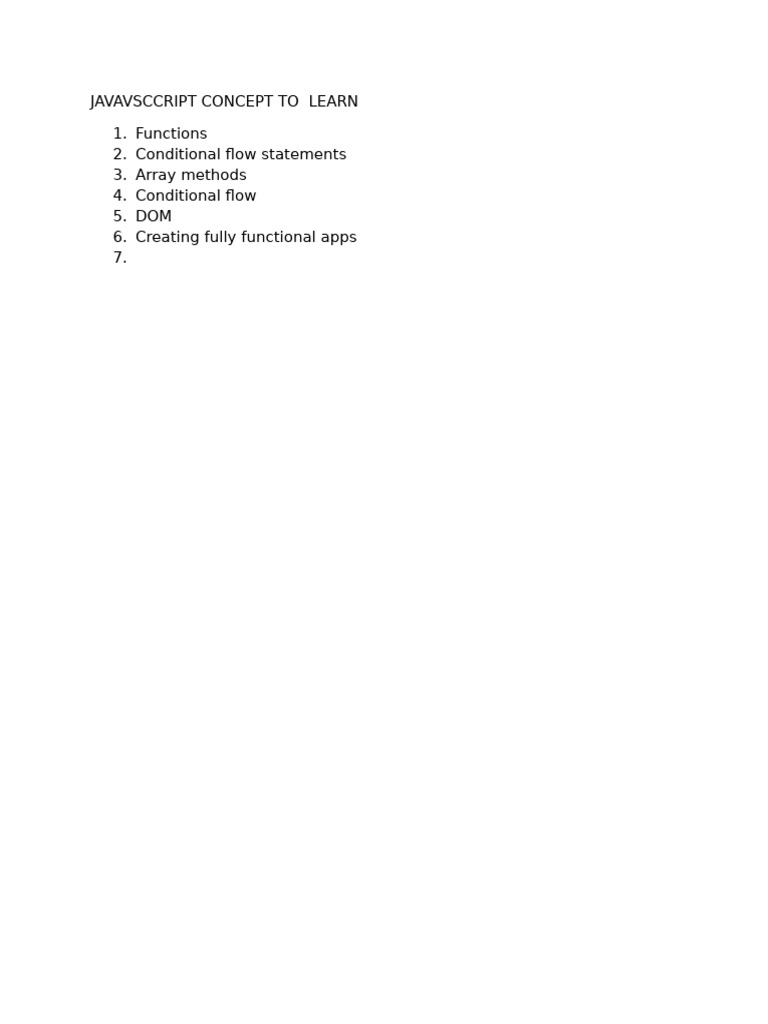 Javavsccript Concept to Learn | PDF