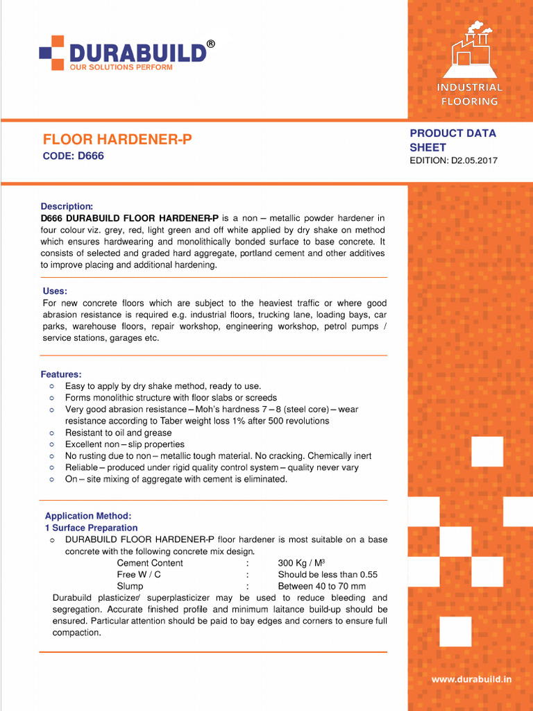D666 FLOOR HARDENER-P - Durahard | PDF