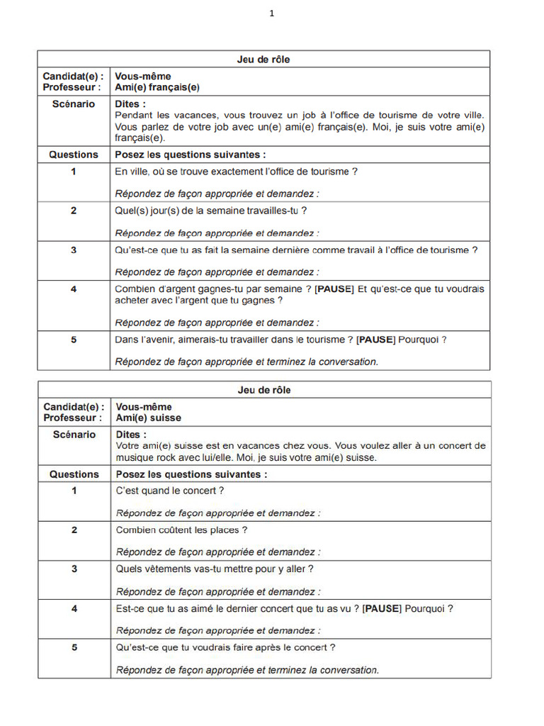Sample Speaking Questions | PDF
