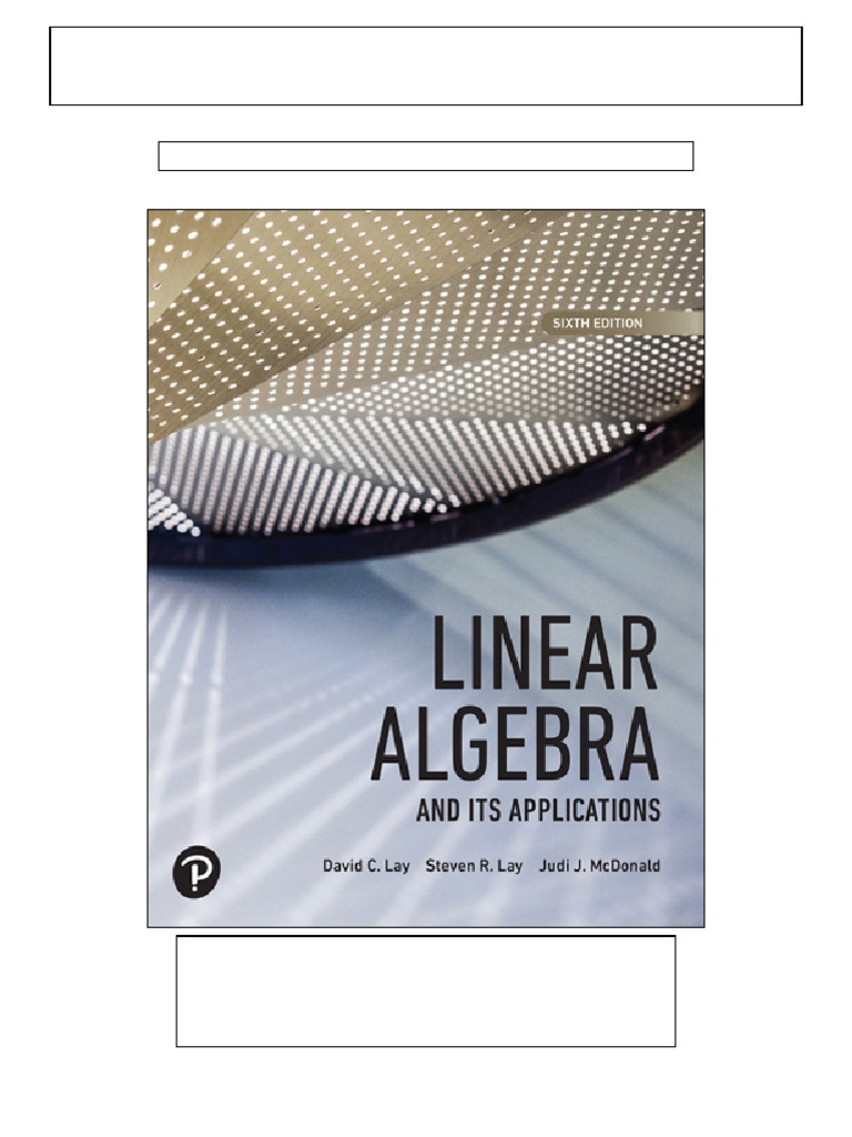 Test Bank For Linear Algebra and Its Applications 6th Edition by Lay ...