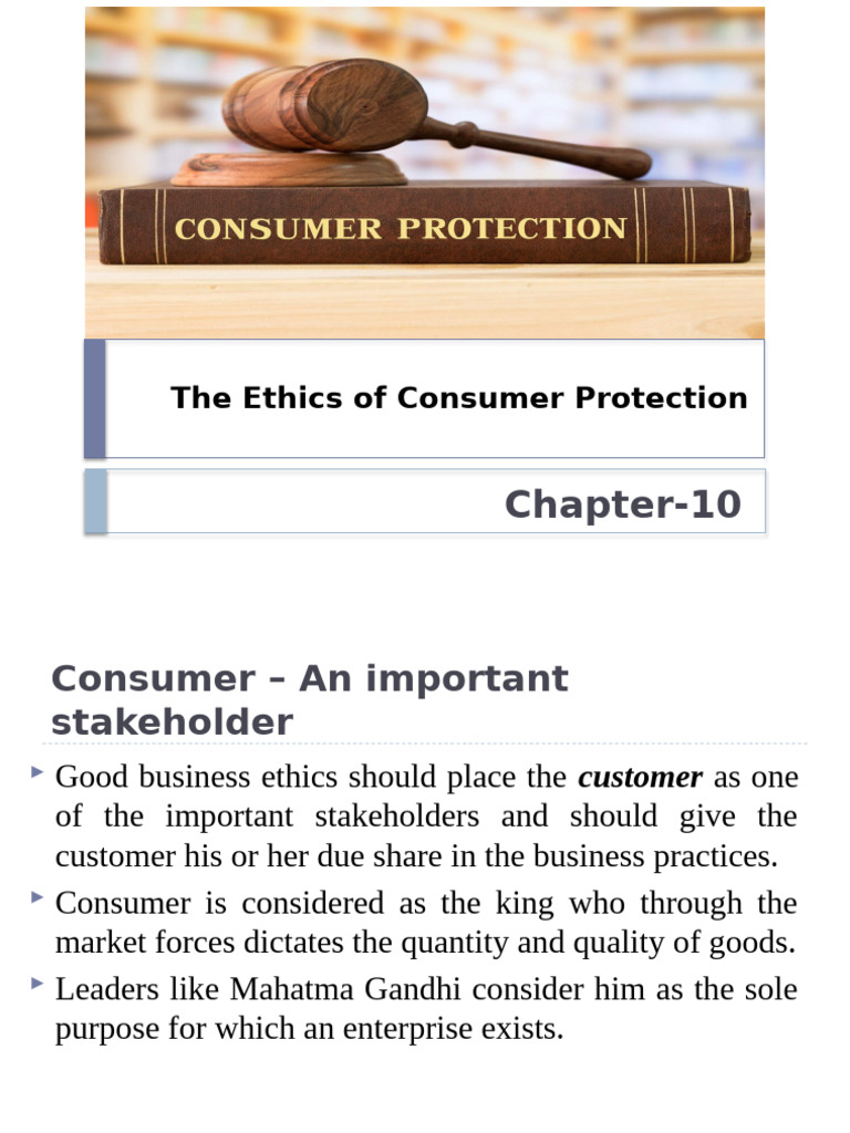 Ethics of Consumer Protection Explained | PDF | Consumer Protection ...