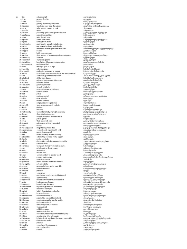 SAT High Frequency Word List Random | PDF