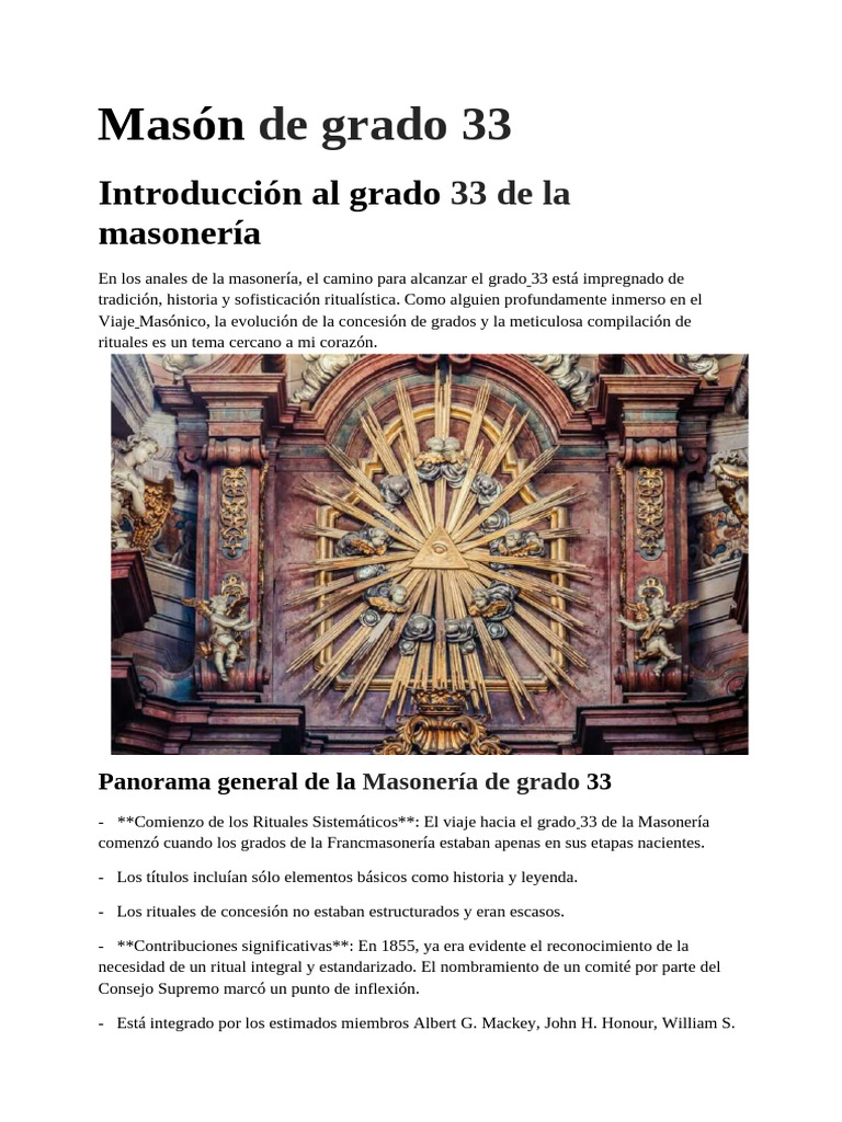 Introducción al Grado 33 de Masonería | PDF | Masonería | Evolución