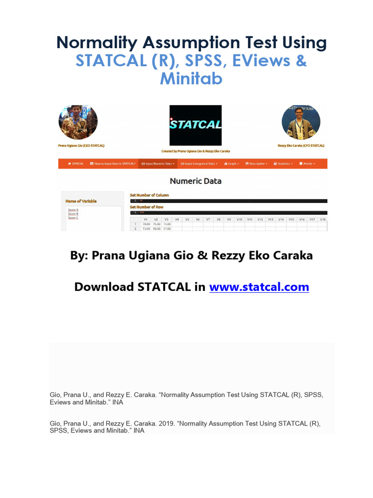Normality Test with STATCAL & More | PDF | Normal Distribution | Spss
