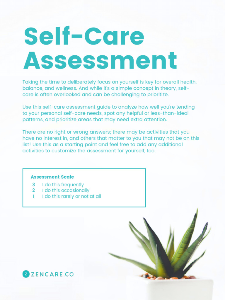 Self-Care Assessment Guide | PDF | Psychology | Behavioural Sciences