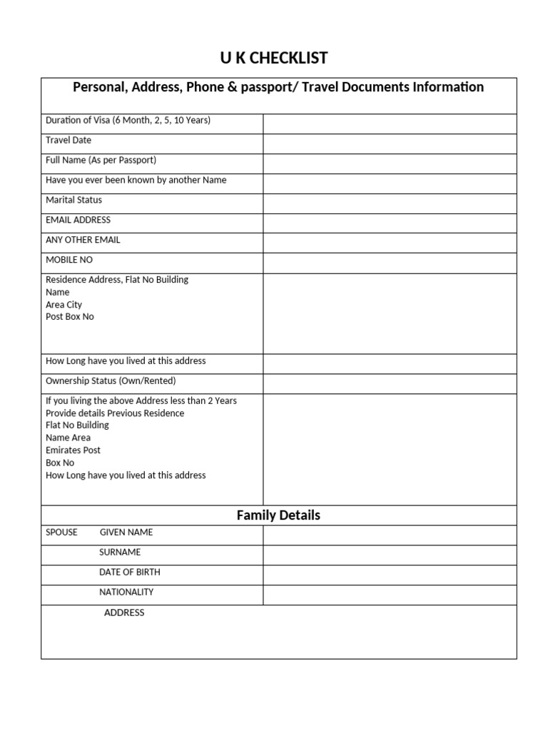 UK Visa Application Checklist | PDF | Travel Visa | Employment