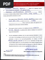 Self Declaration Aadhaar HOF | PDF