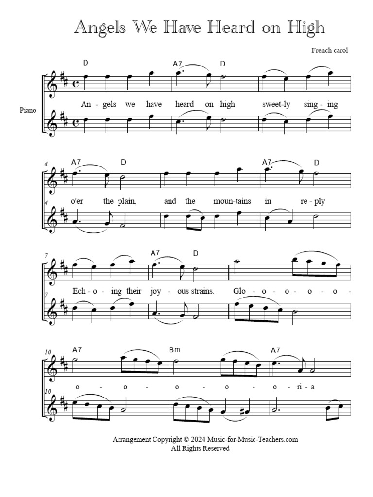 Angels We Have Heard On High Violin Duet 2024 | PDF