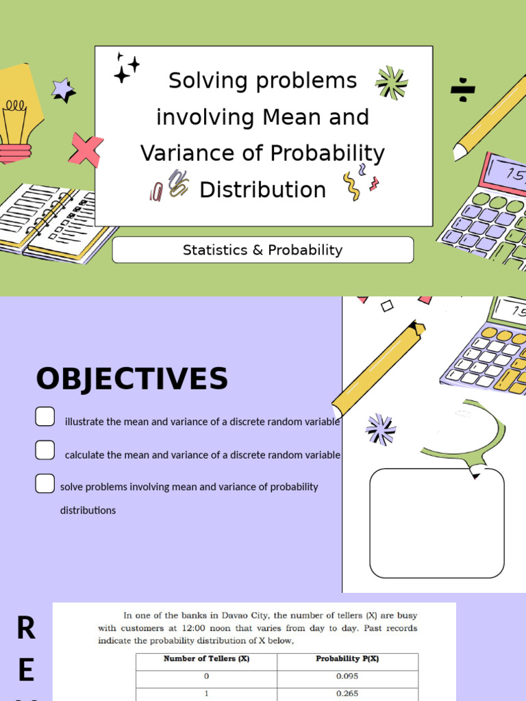 Mean, Variance and Standard Deviation of Random Variables | PDF ...