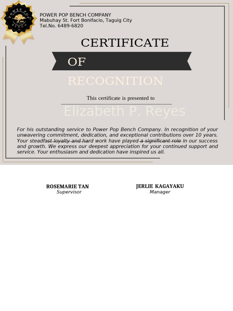 Certificate of Recognition-Finish Mail Merge | PDF