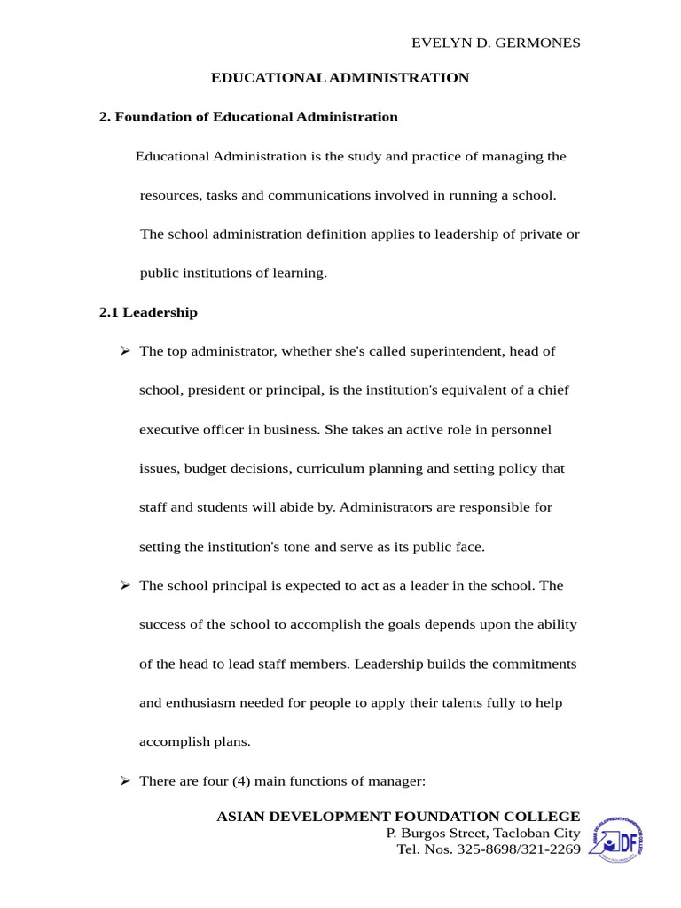 COMPRE practicum-in-educational-administration | PDF | Leadership | Motivational