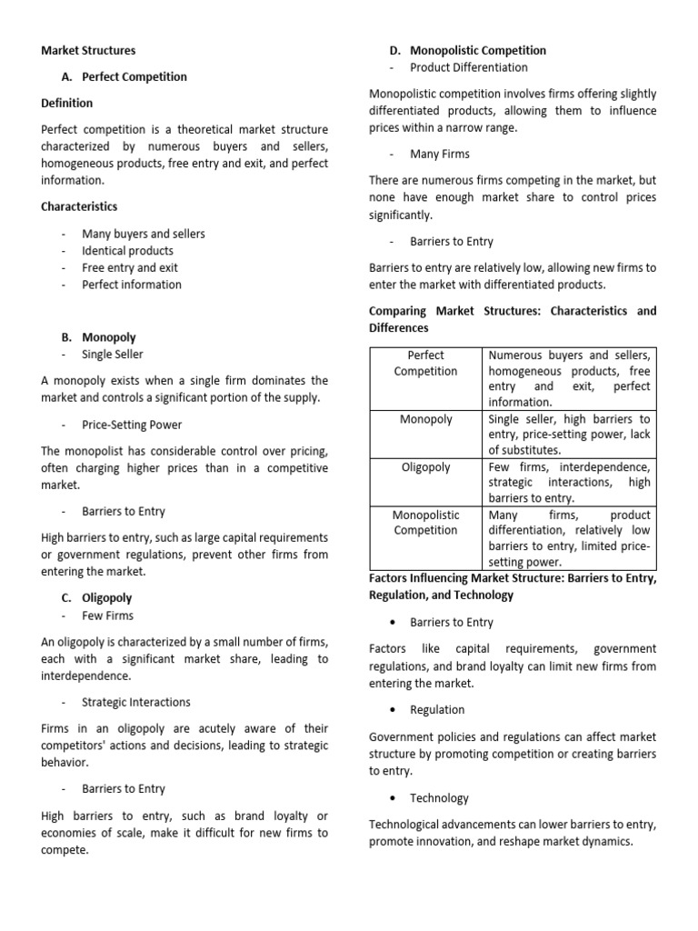 Market-Structures | PDF | Externality | Monopoly