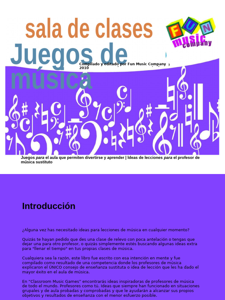 Juegos Musicales para Clases | PDF | Ritmo | Instrumentos musicales