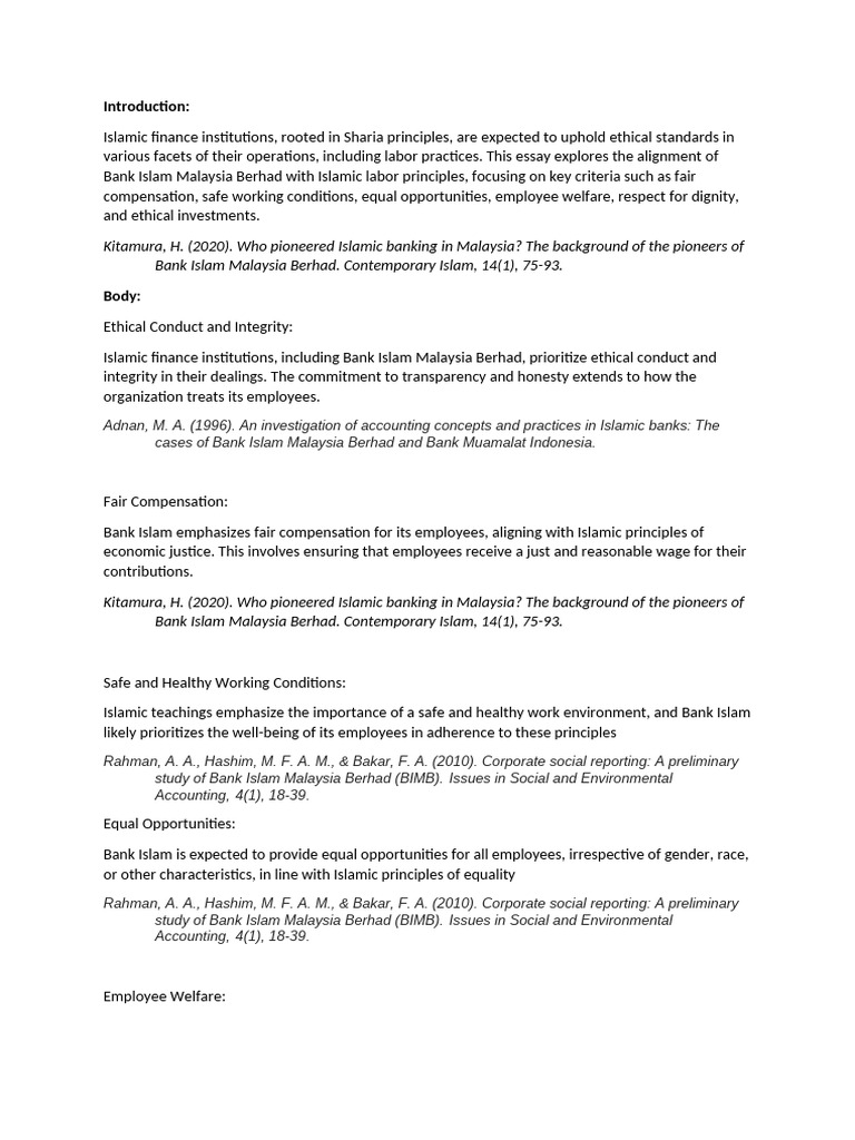 INDIVIDUAL ASSIGNMENT | PDF | Islamic Banking And Finance | Integrity INDIVIDUAL ASSIGNMENT | PDF | Islamic Banking And Finance | Integrity