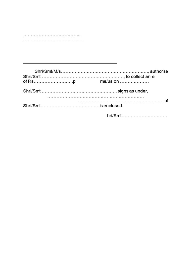 Authority Letter For Esbtr | PDF