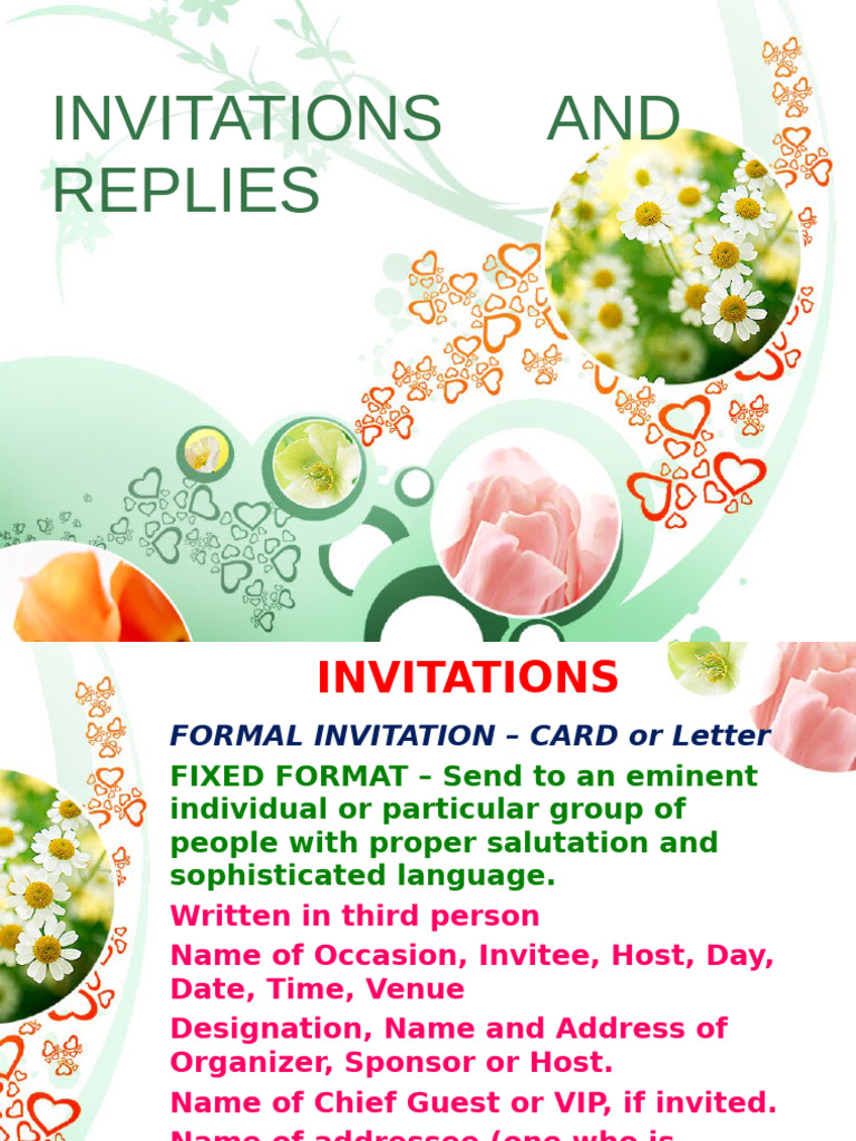 Invitations and Replies 2 | PDF