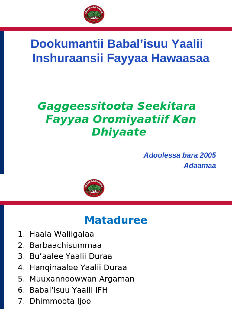 CBHI Scale Up Document Presentation For ORHB Management | PDF