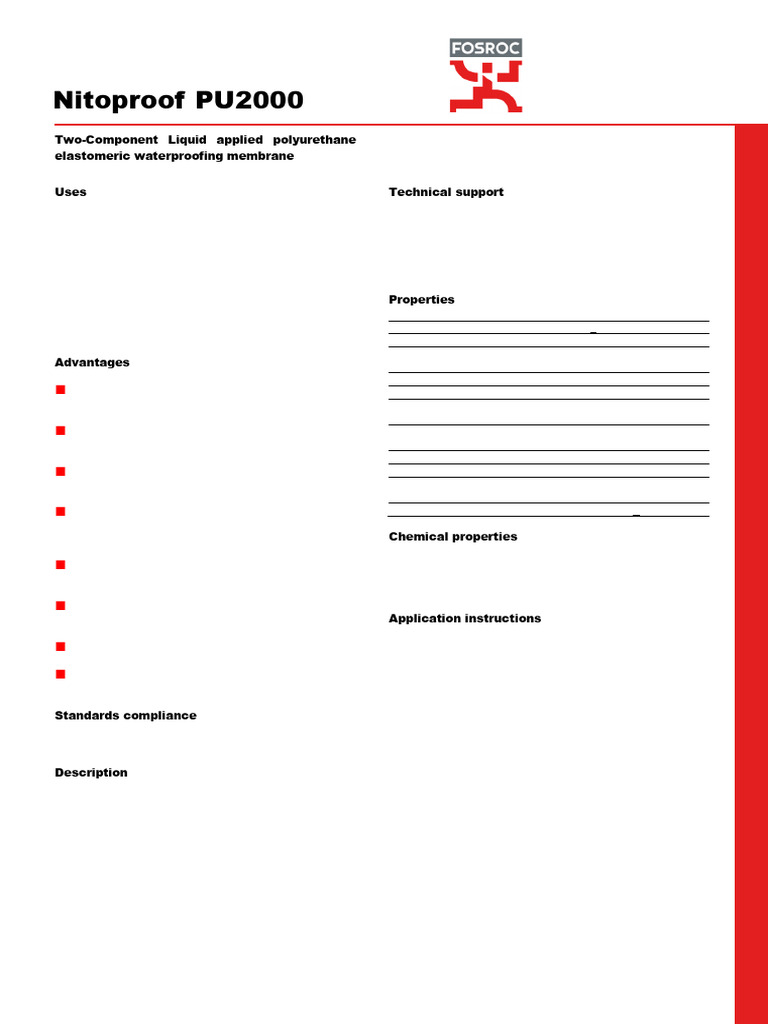Nitoproof PU2000 Waterproofing Guide | PDF | Concrete | Industrial ...