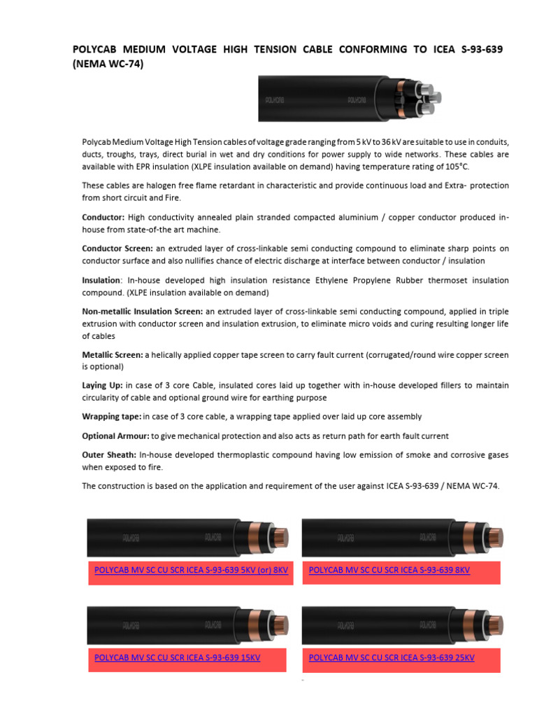 MV Power Cable ICEA | PDF | Electrical Impedance | Insulator (Electricity)