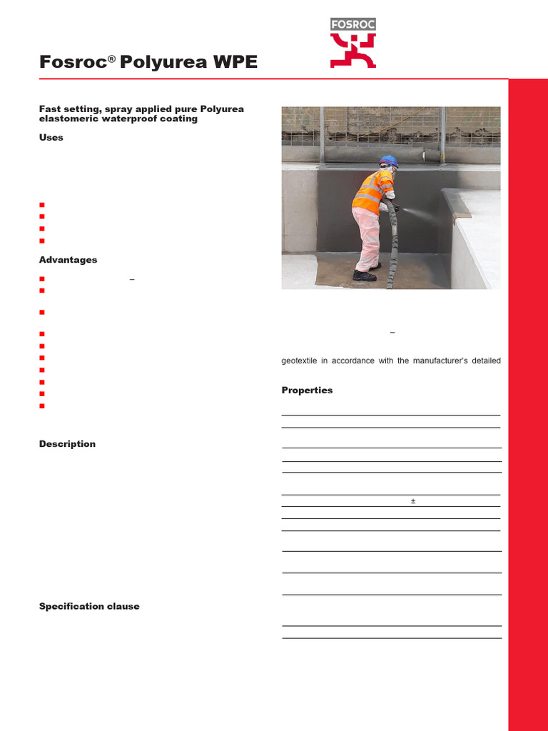 Fosroc Polyurea WPE April 23 | PDF | Building Engineering | Industrial Processes