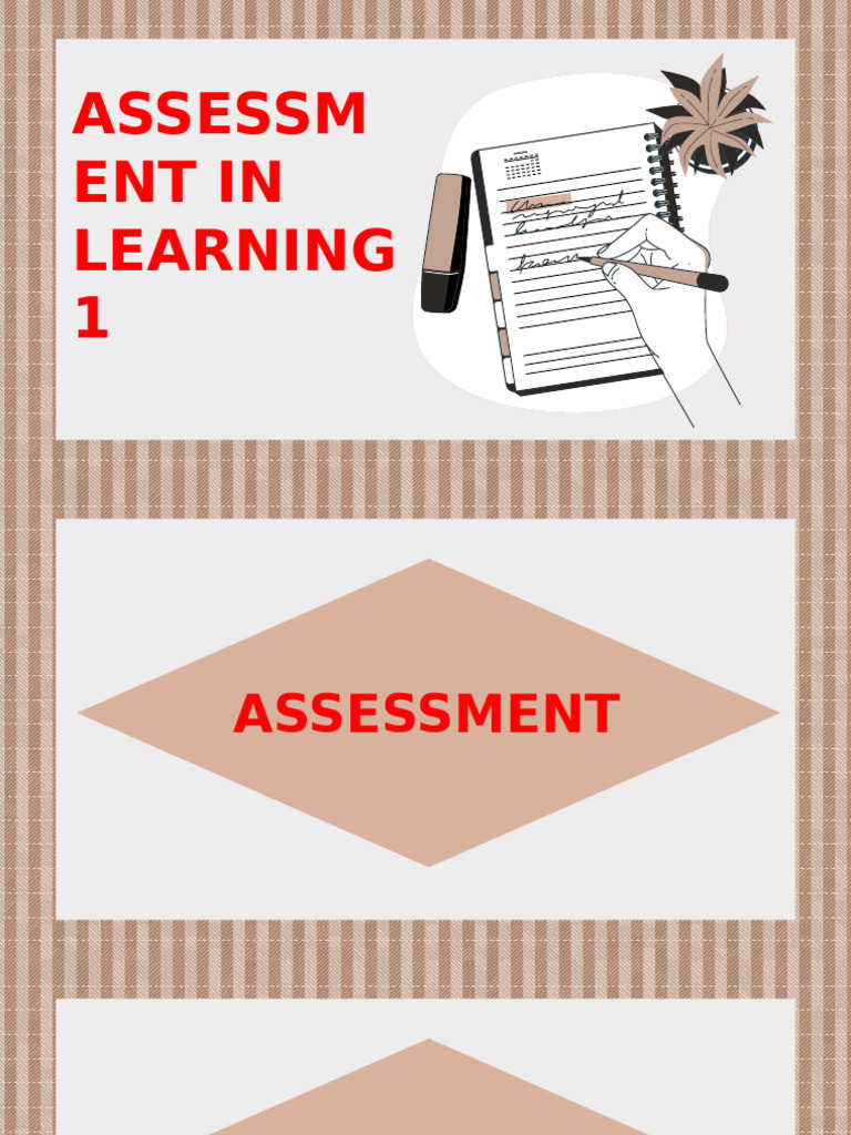 Assessment-in-Learning-1-Lesson-1 | PDF | Educational Assessment | Learning