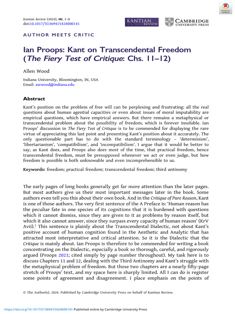 wood2004 (review) ian_proops_kant_on_transcendental_freedom_the_fiery ...